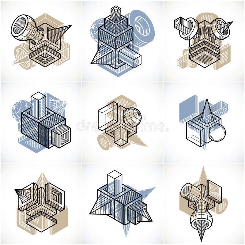 Different Engineering Constructions Collection, Abstract Vectors Stock ...