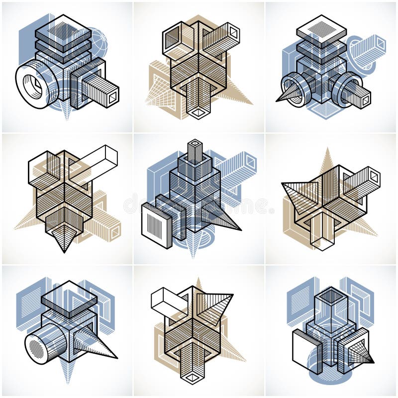 Different Engineering Constructions Collection, Abstract Vectors Stock ...