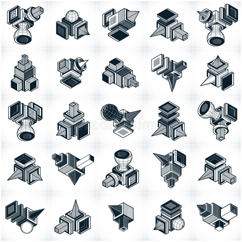 Different Engineering Constructions Collection, Abstract Vectors Stock ...