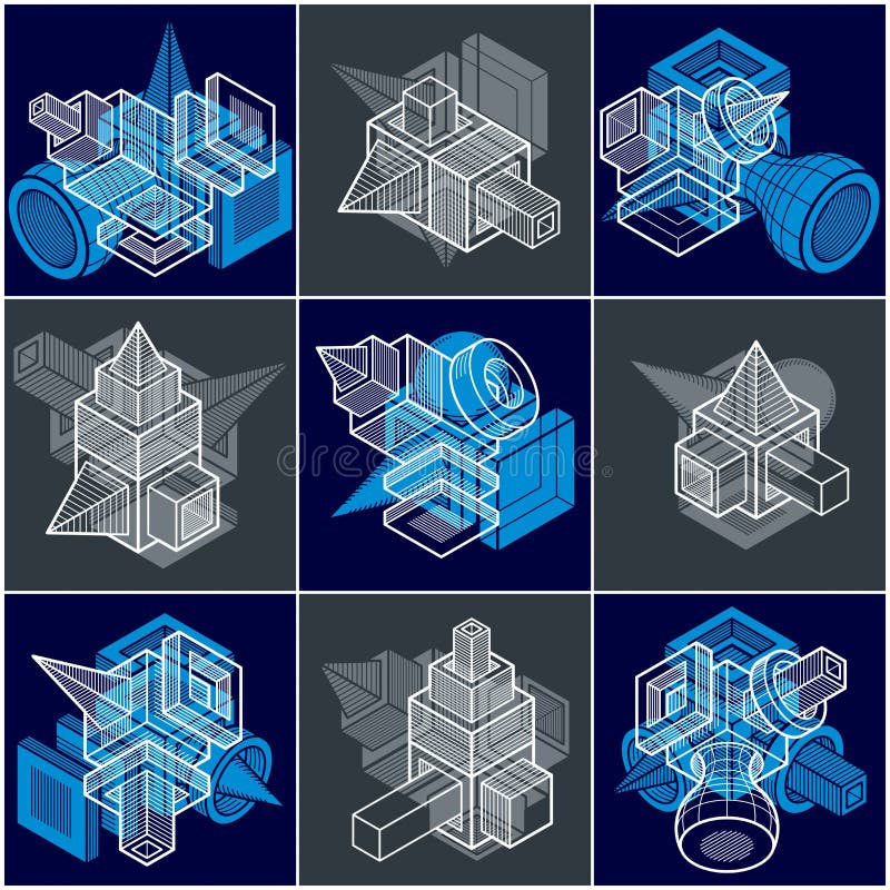Different Engineering Constructions Collection, Abstract Vectors Set ...