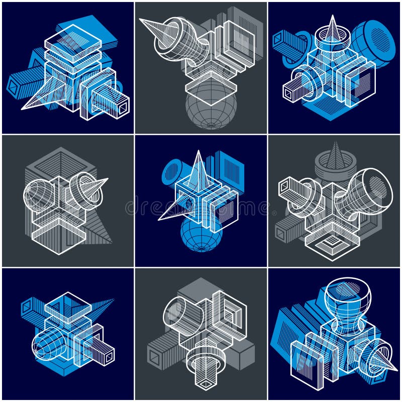 Different Engineering Constructions Collection, Abstract Vectors Stock ...