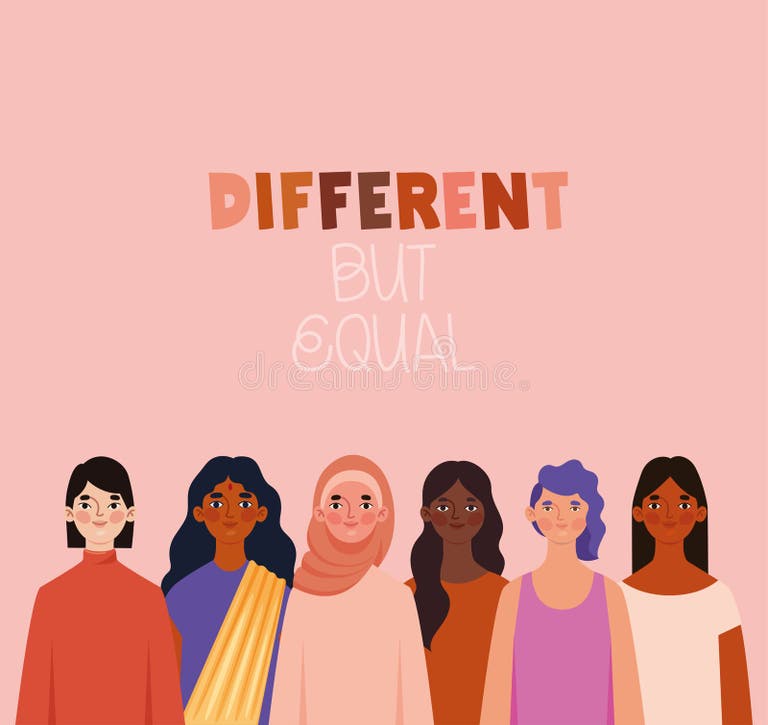 Different but equal stock vector. Illustration of asian - 246556345