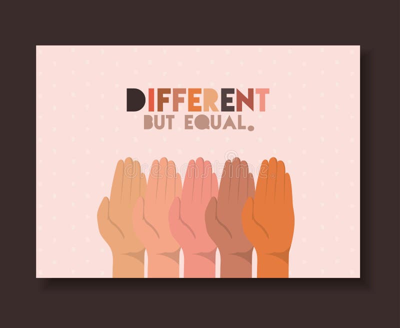 Different but Equal and Diversity Skins Hands Touching Each Other ...