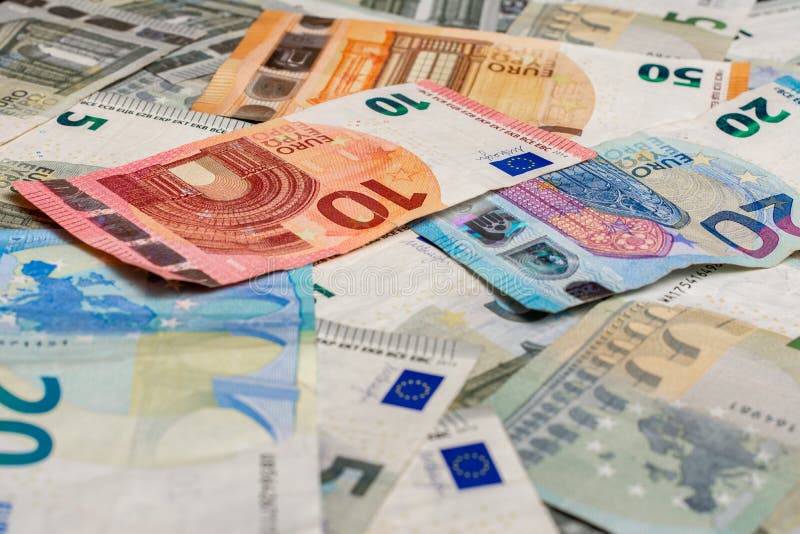 Different Euro Banknotes, Nice Texture of Paper Money Stock Image ...