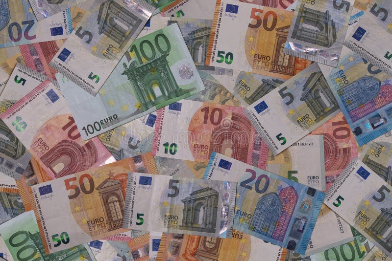 Different Euro Money Abstract Background or Texture. Stock Photo ...