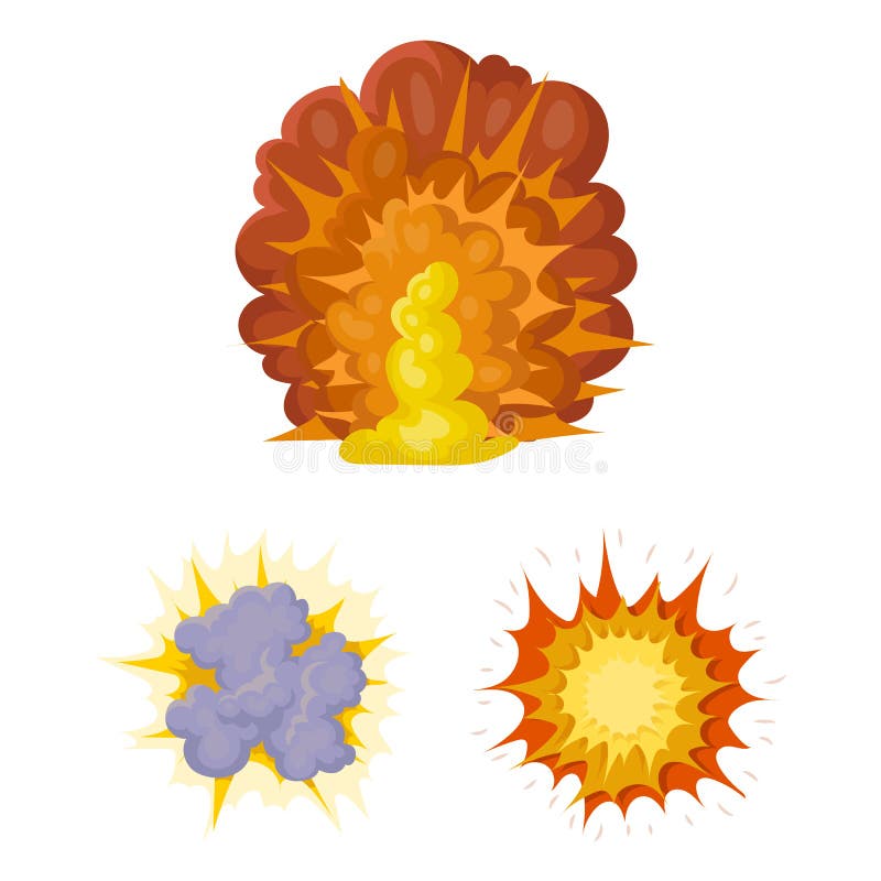 Different Explosions Cartoon Icons in Set Collection for Design.Flash ...