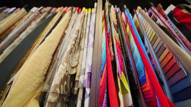 Different Fabrics Samples are on Hanger in Stock Video - Video of shop ...