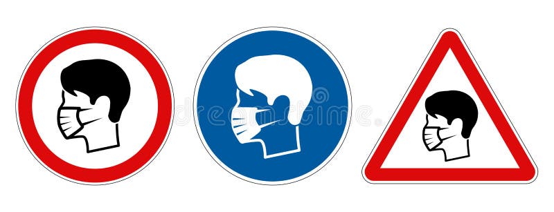Different Face Mask Protection Required Signs Stock Vector ...