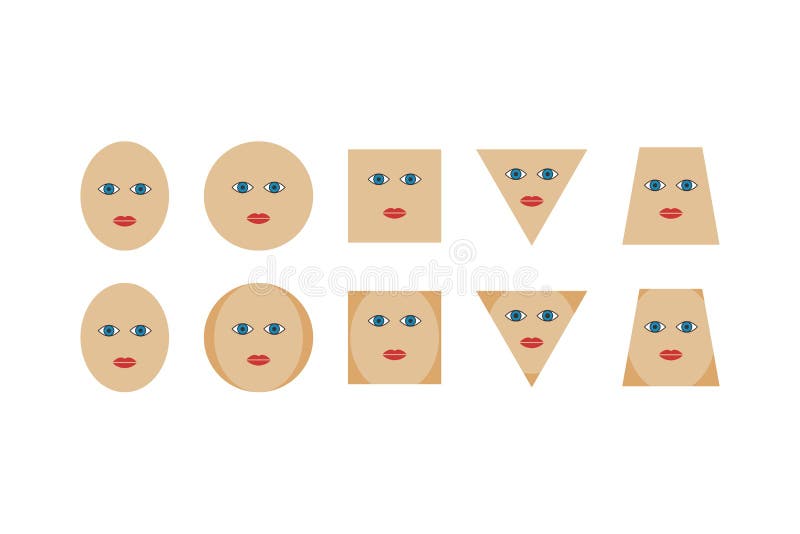 Different face shapes stock vector. Illustration of powder - 183184317