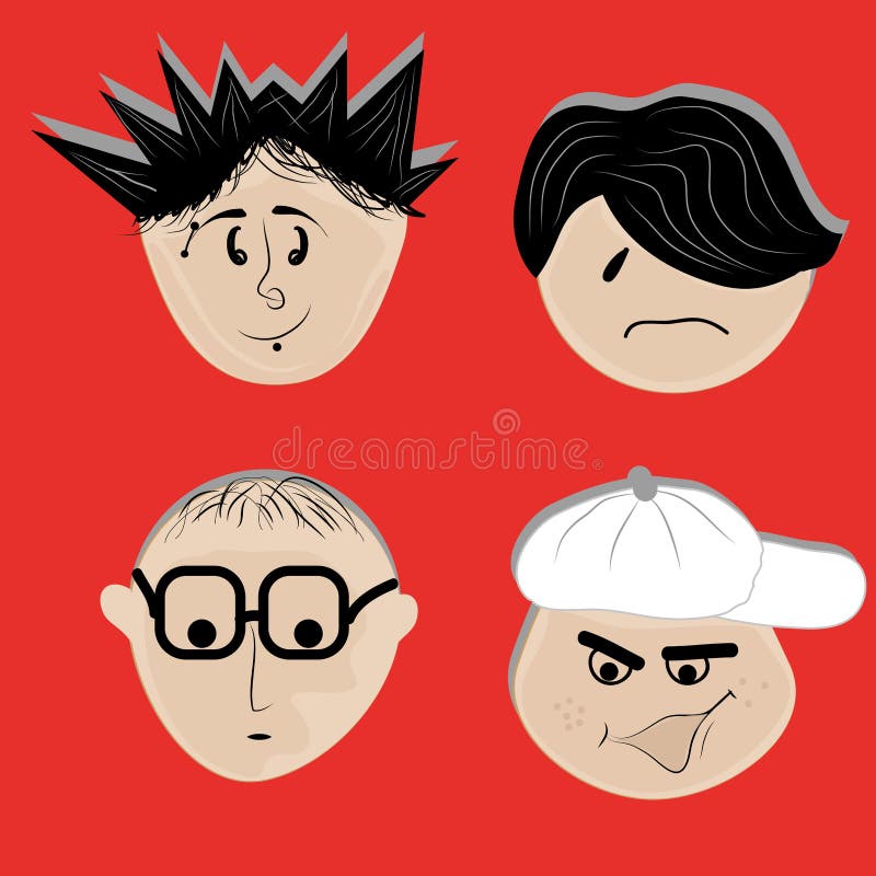 Different faces stock vector. Illustration of black, background - 33169534