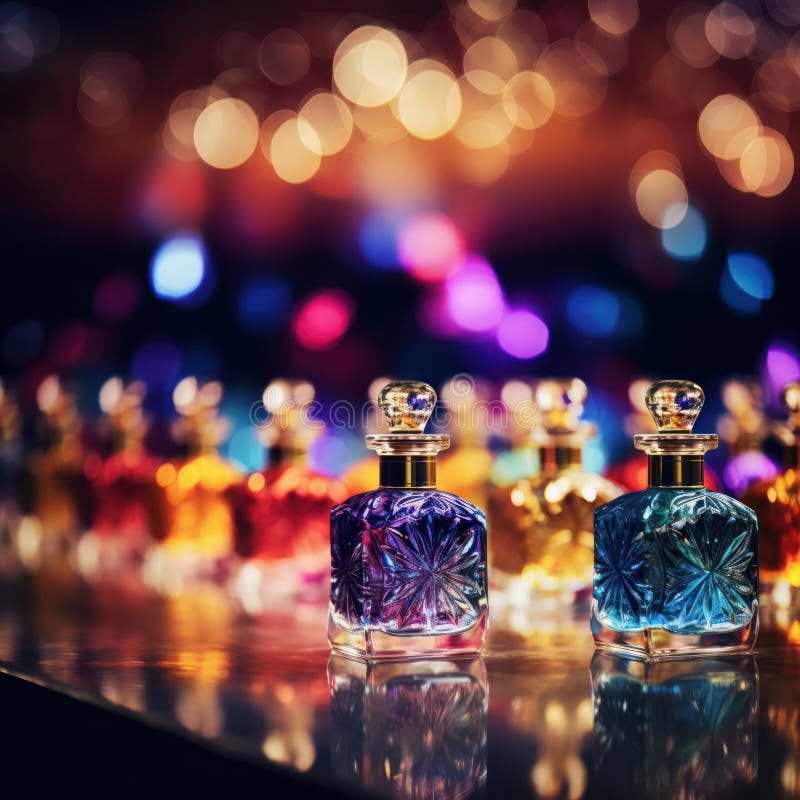 Different Fancy Glass Perfume Bottles, Generative AI Stock Illustration ...