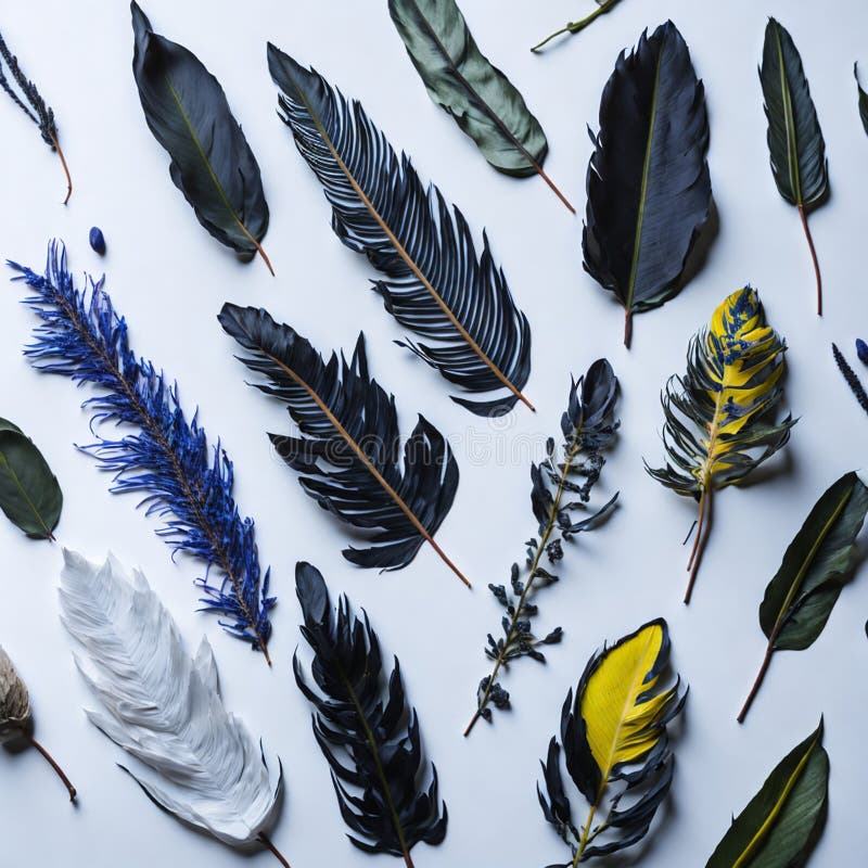 Different Feather Vector Set on a White Background is a Versatile ...