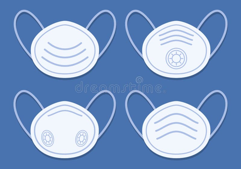 Different Ffp Face Masks Flat Design Stock Vector - Illustration of ...