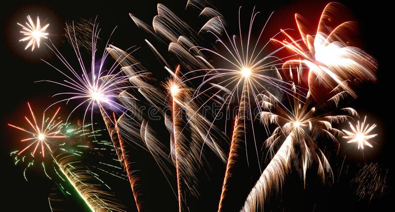 Different fireworks stock image. Image of party, night, holiday - 58277