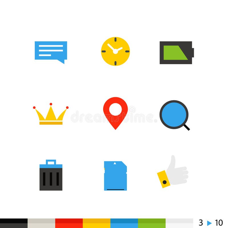 Different Flat Design Web and Application Interface Icons Editorial ...