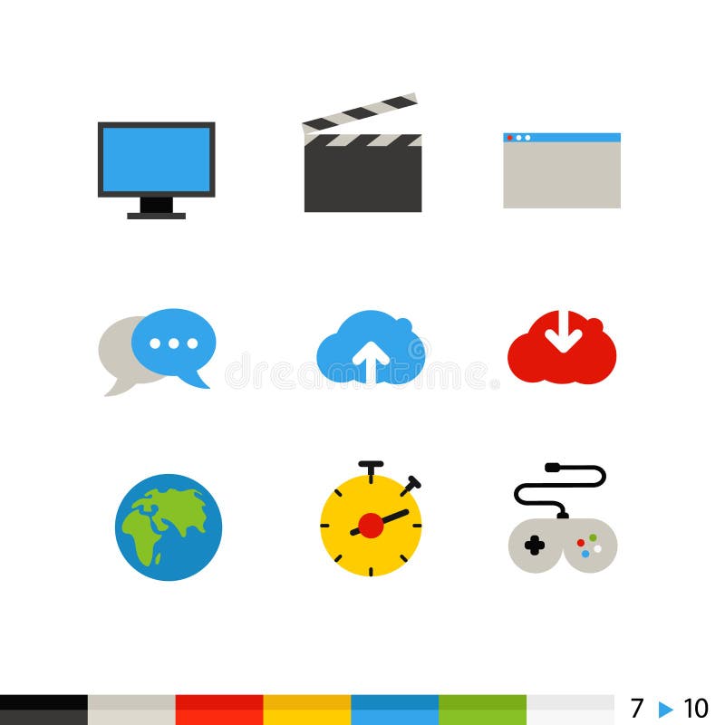 Different Flat Design Web and Application Interface Icons Stock Vector ...