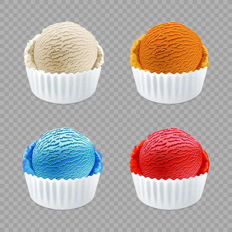 Different Flavor Ice Cream Scoops Side View on Transparent Background ... Different Flavor Ice Cream Scoops Side View on Transparent Background ...
