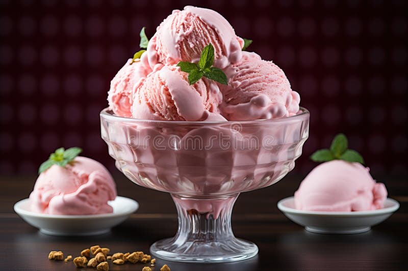 Different Flavors of Ice Cream in Glass Glasses. Stock Photo - Image of ...