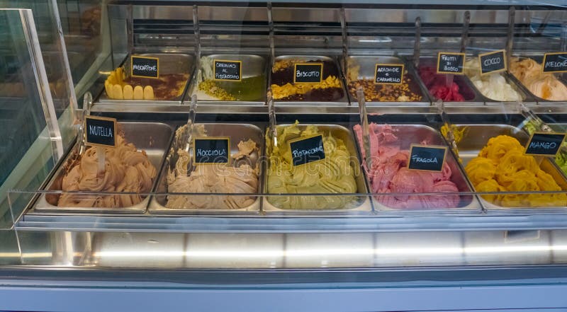 Different Flavors of Italian Ice Cream at Italy Stock Image - Image of ...