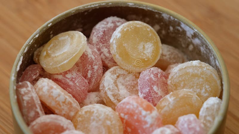 Different Flavours Hard Drop Candy in Tin Box. Stock Video - Video of ...