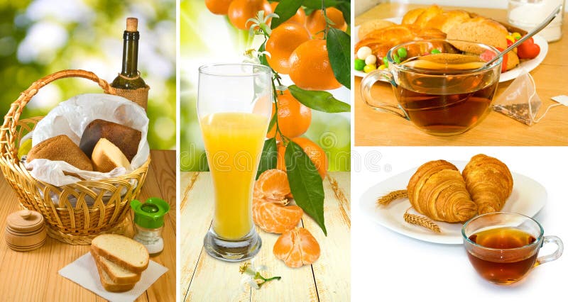Different Food for Breakfast on Nature Close-up Stock Image - Image of ...