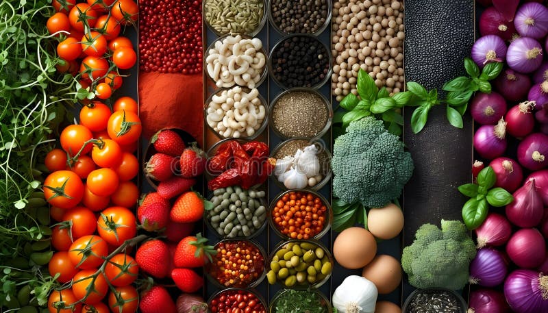 Different food ingredients stock photo. Image of market - 305010648