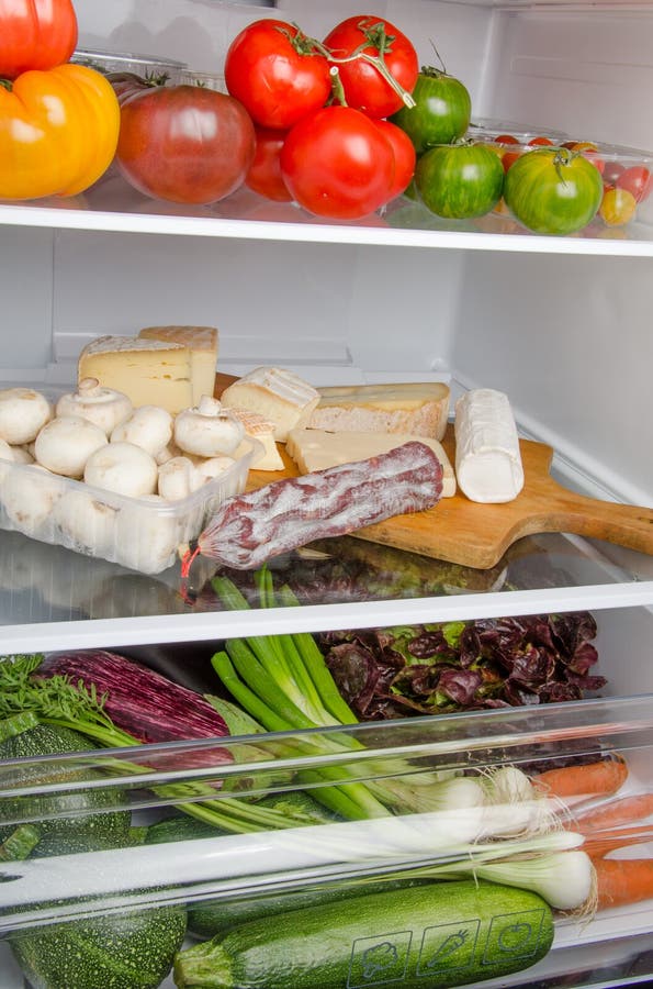 Different Food Products Inside a Refrigerator Stock Image - Image of ...
