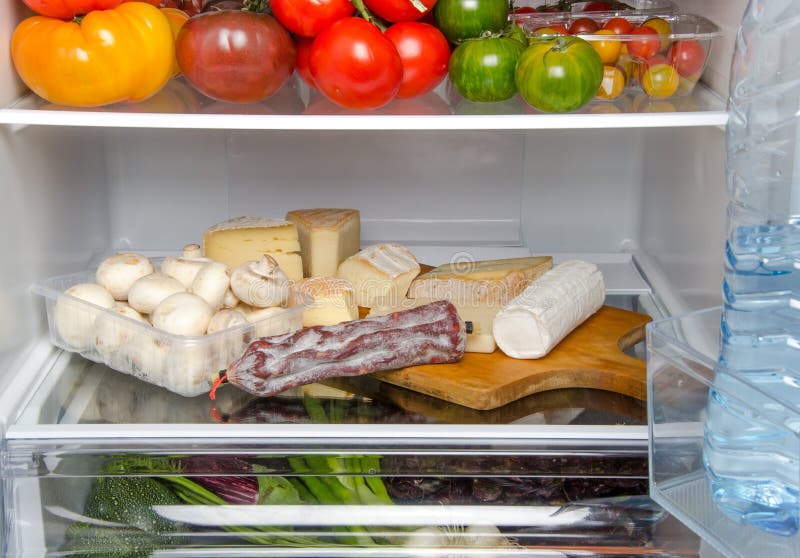 Different Food Products Inside a Refrigerator Stock Photo - Image of ...