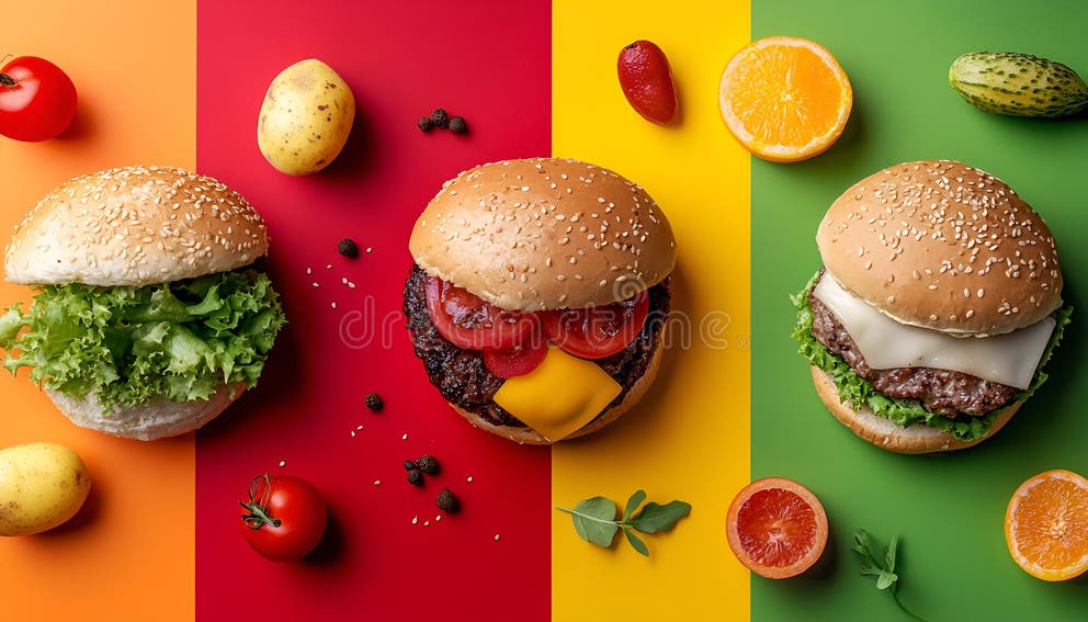 3 Different Foods Photographed in Same Angle Stock Image - Image of ...