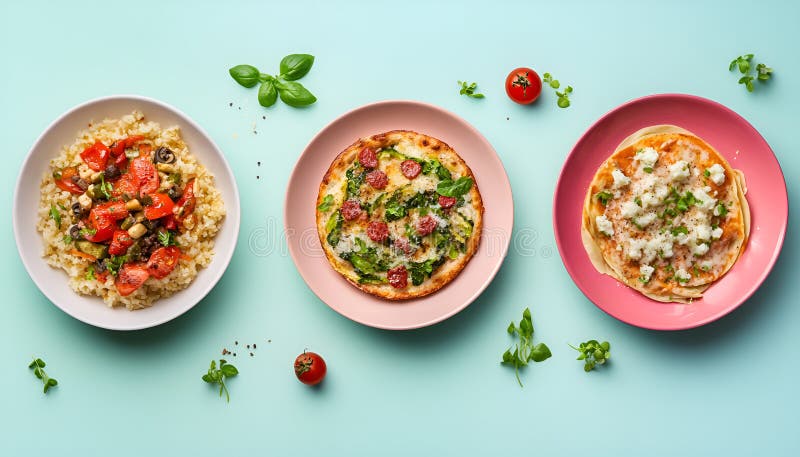 3 Different Foods Photographed in Same Angle Stock Image - Image of ...