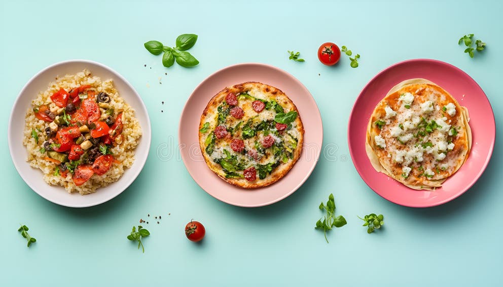 3 Different Foods Photographed in Same Angle Stock Image - Image of ...