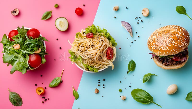 3 Different Foods Photographed in Same Angle Stock Photo - Image of ...