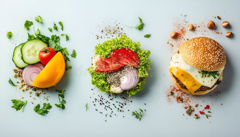 3 Different Foods Photographed in Same Angle Stock Image - Image of ...