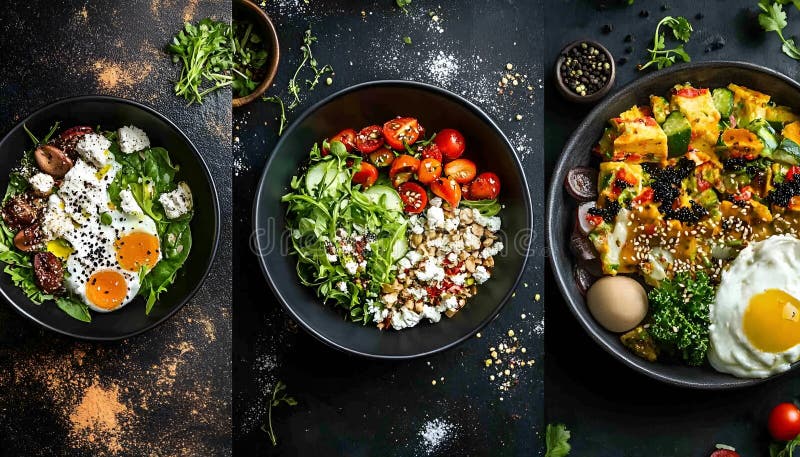 3 Different Foods Photographed in Same Angle Stock Image - Image of ...