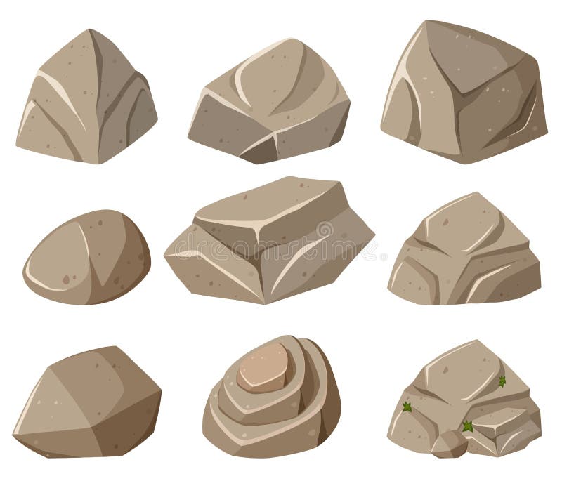Different Forms of Gray Rocks Stock Vector - Illustration of clipart ...