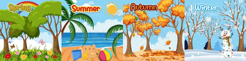 Four Seasons Kids Stock Illustrations – 141 Four Seasons Kids Stock ...