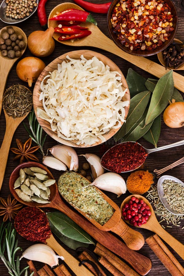 Different Fragrant Spices and Seasoning Stock Image - Image of cuisine ...