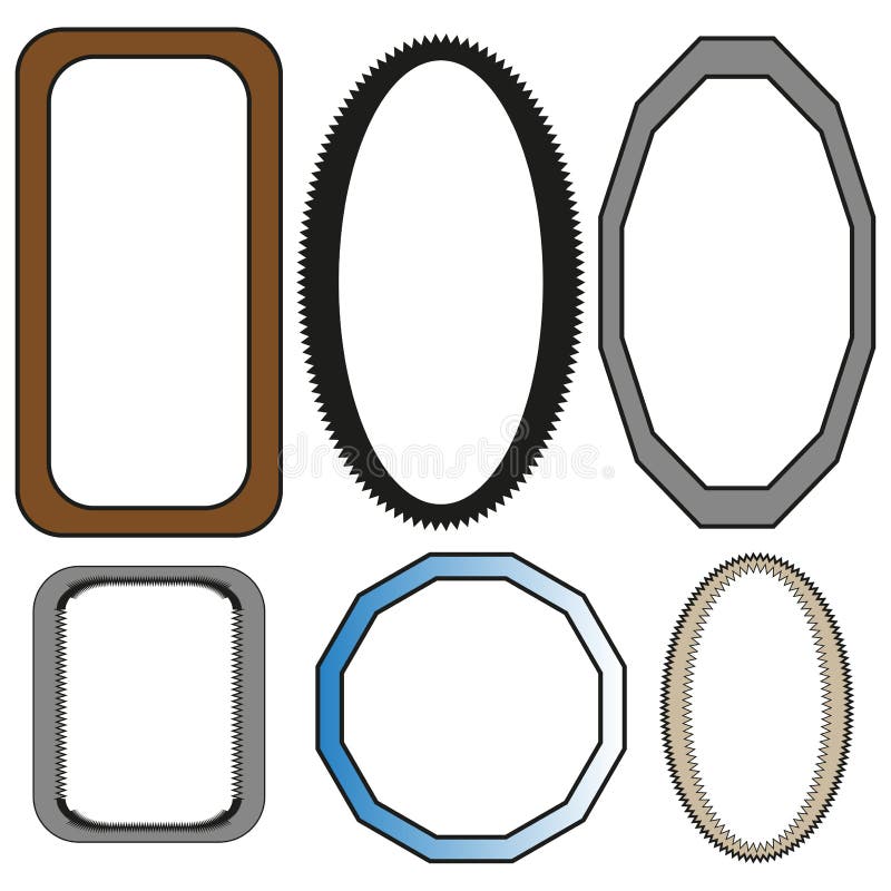 Different Frames in Cartoon Style. Contemporary Design. Square Frame ...