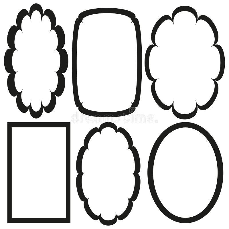 Different Frames in Cartoon Style. Contemporary Design. Square Frame ...