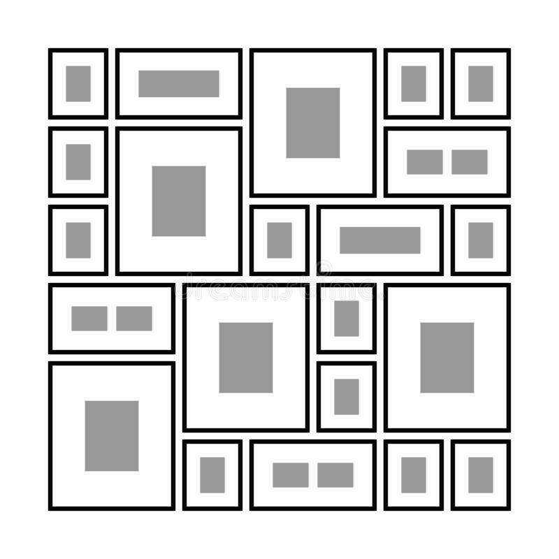 Different Frames on the Wall Stock Vector - Illustration of black ...