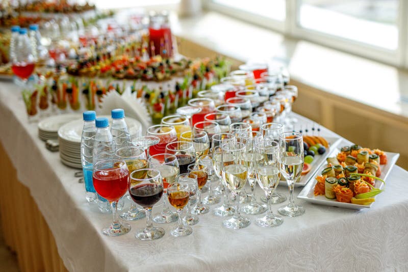 Snack Table Ready for the Event Stock Image - Image of appetizer, dish ...