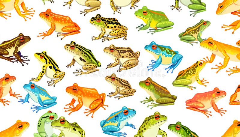 Different Frogs in Shape, Size and Color Next To Each Other in an ...