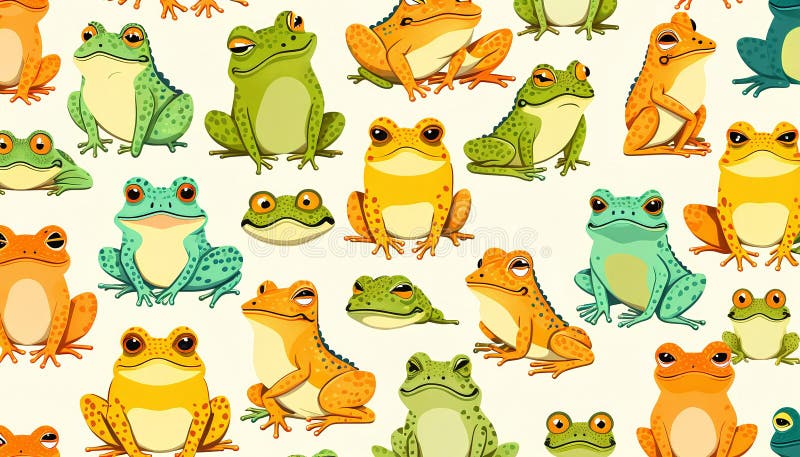 Different Frogs in Shape, Size and Color Next To Each Other in an ...