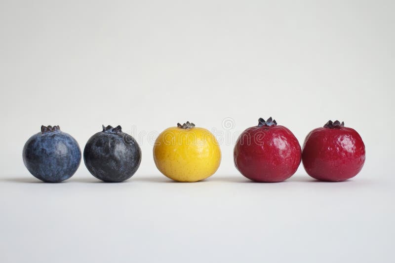 Different Fruits and Berries that Differ from Each Other by Their Color ...