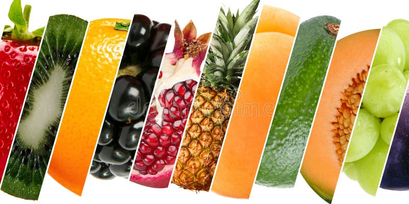 Different Fruits with Different Textures and Colors Stock Photo - Image ...