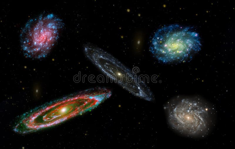 Different Galaxy Set. Elements of the Image Furnished by NASA. Stock ...