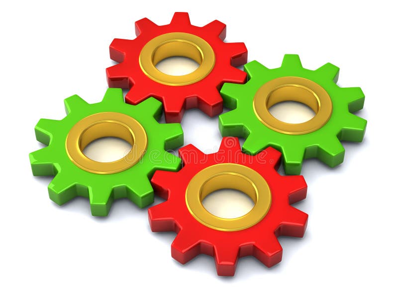 Different Gears Together 3d Stock Illustration - Illustration of ...