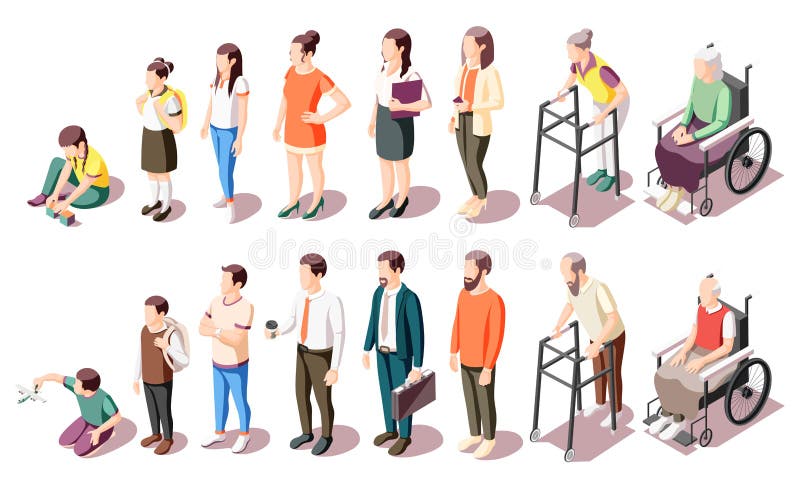 People Generations Isometric Stock Illustrations – 68 People ...