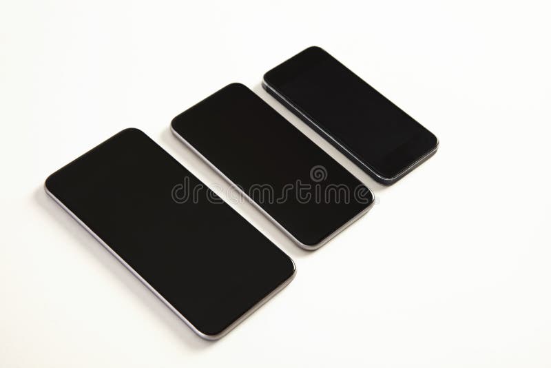 Different Generations of Modern Smartphones Isolated Stock Image ...