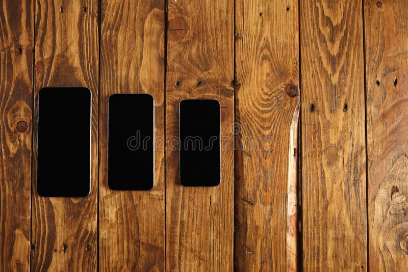 Different Generations of Modern Smartphones Isolated Stock Photo ...